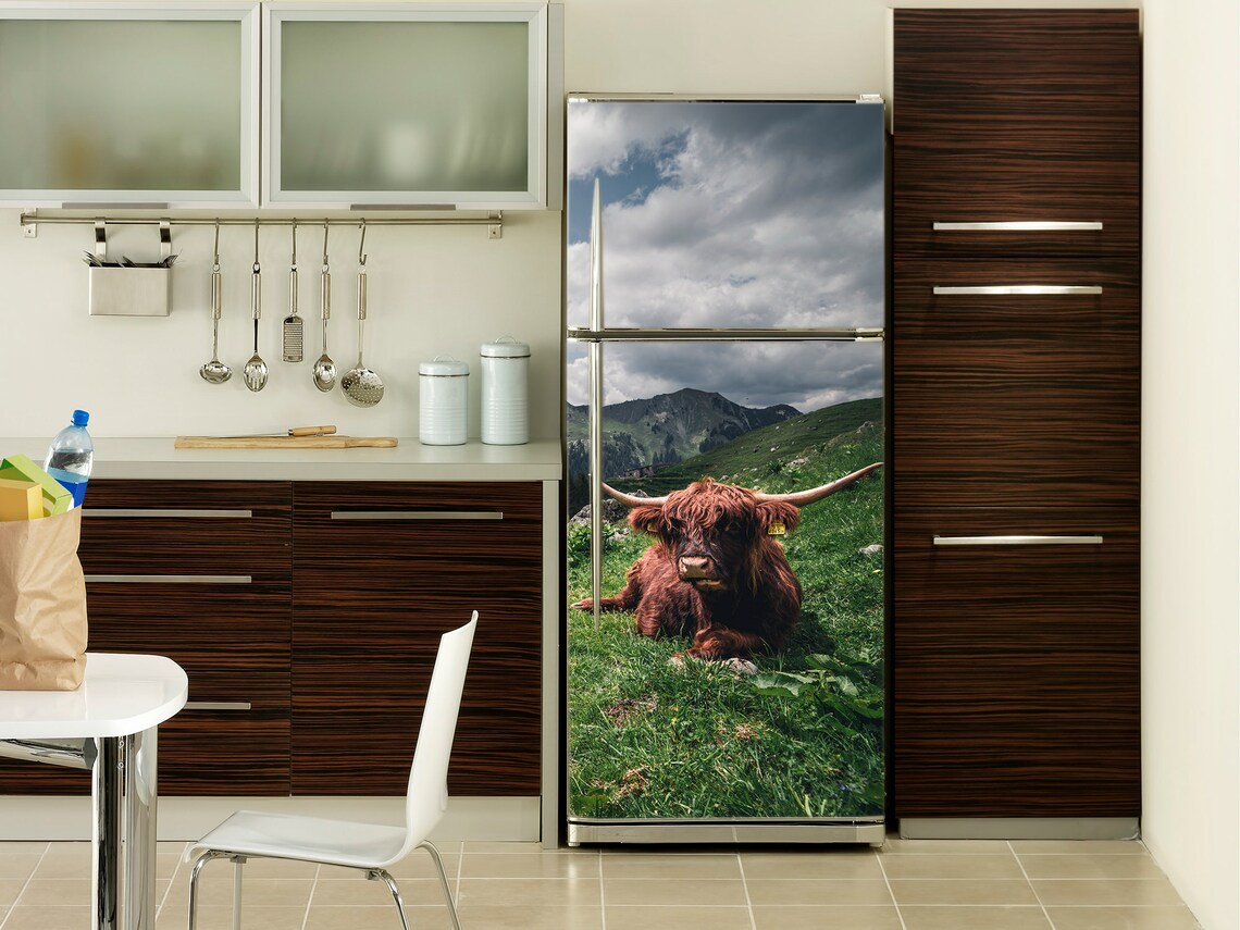 Cow Decal Fridge Wall Fridge Stickers Peel Stick, Self Adhesive Sticker ...