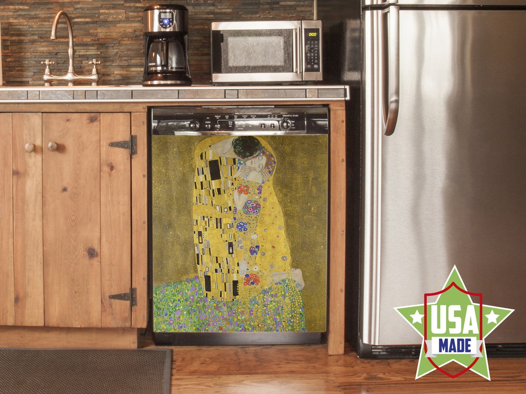 Dishwasher Machine Vinyl Stickers, Klimt the Kiss Oil Painting Decal ...