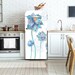 Watercolor Decal Blue Flowers Fridge Cover Kitchen - Etsy