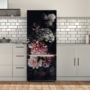 Flower Composition Decal Fridge, Floral Wall Fridge Stickers, Peel ...