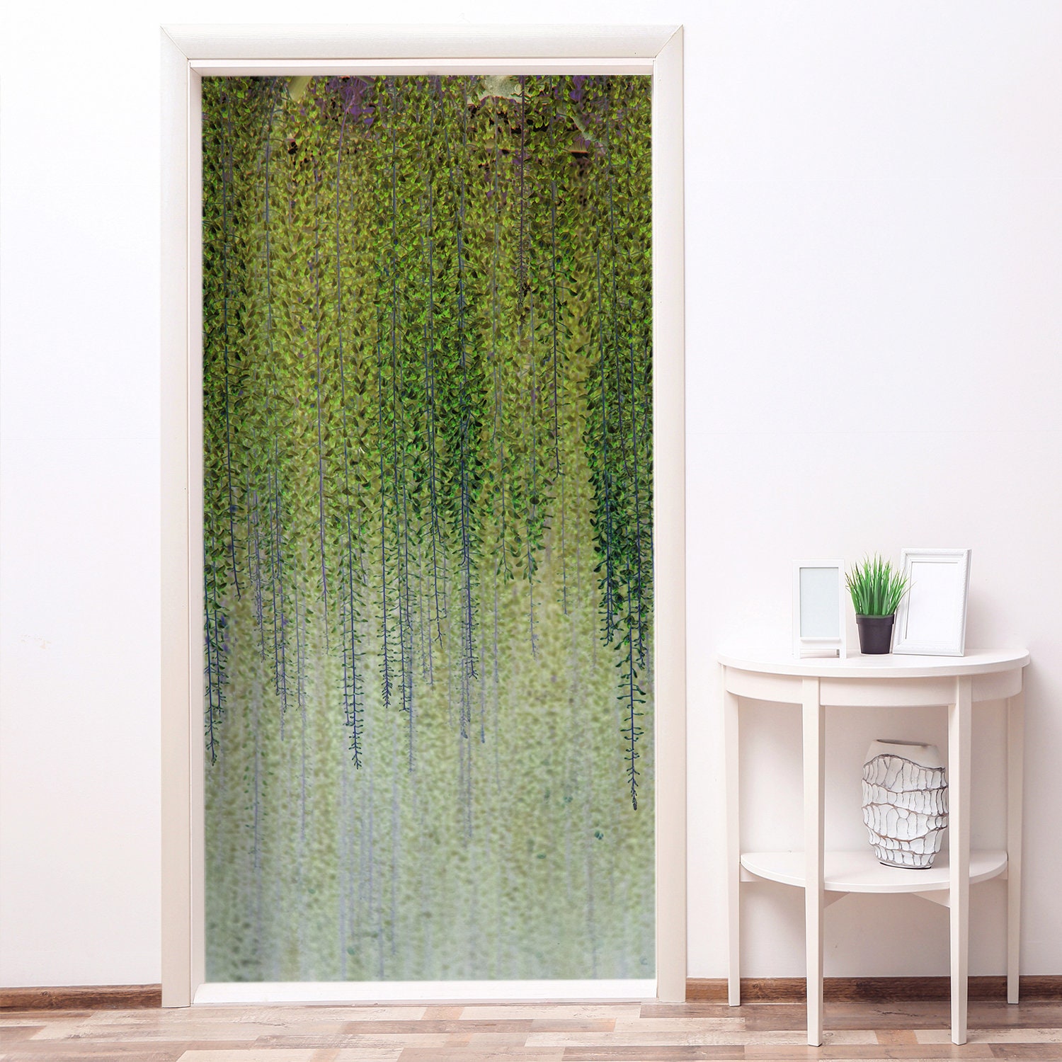 Flower Door Cover, Floral Print Stickers Sticker Peel & Stick Removable ...