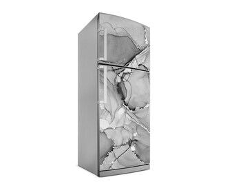 Gray Marble Decal Not Metallic Fridge Cover Wall Fridge | Etsy