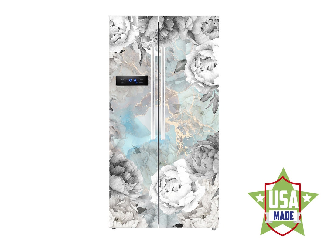 Blue Marble Decal Not Metallic Fridge Cover Wall Fridge Stickers Peel ...