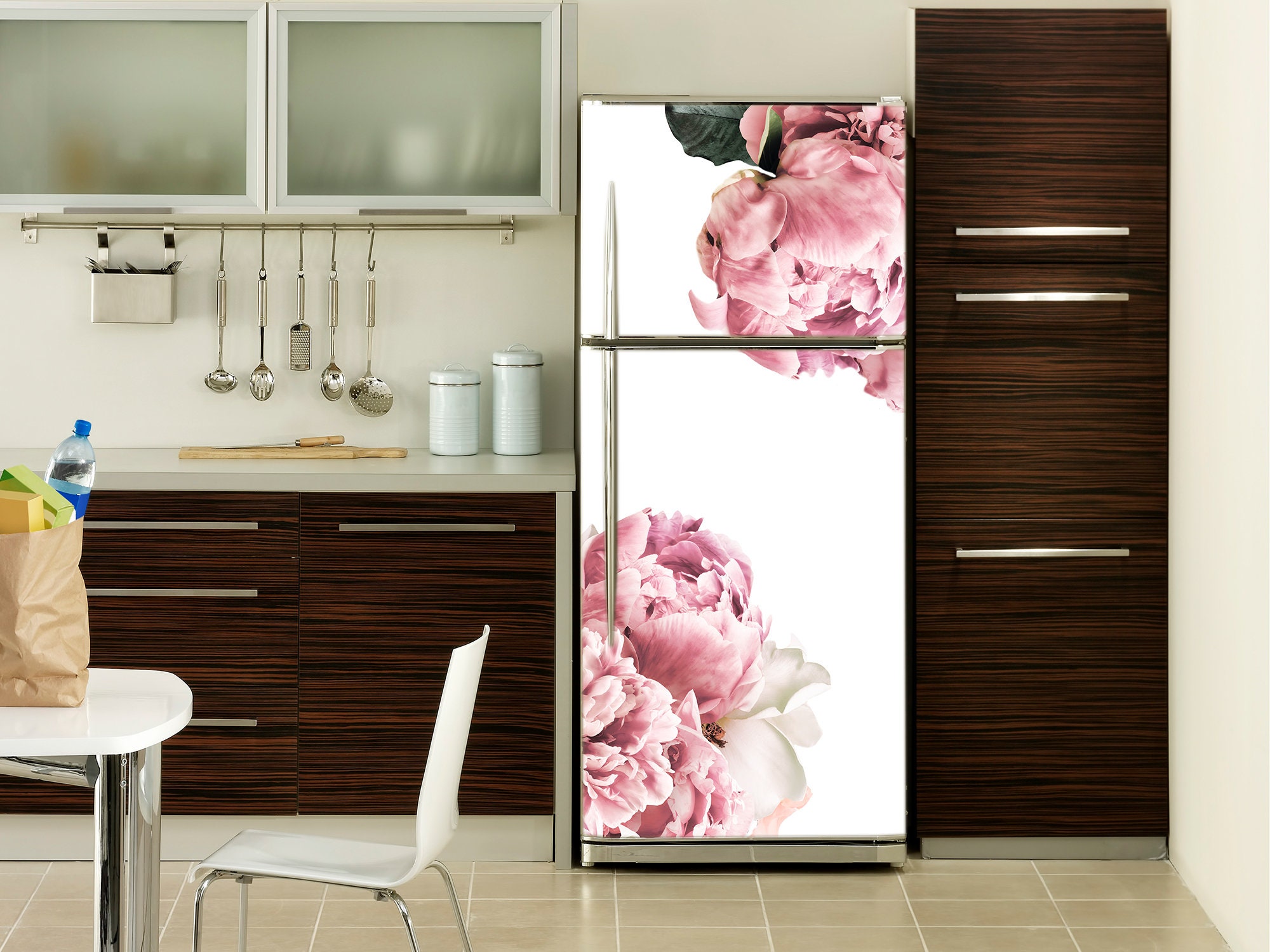 Peony Flower Decal Fridge Peonies Floral Wall Fridge - Etsy
