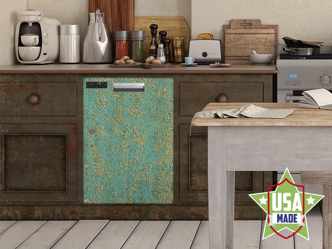 Dishwasher Machine Vinyl Stickers, Pale Blue Marble Decal Not Metallic ...