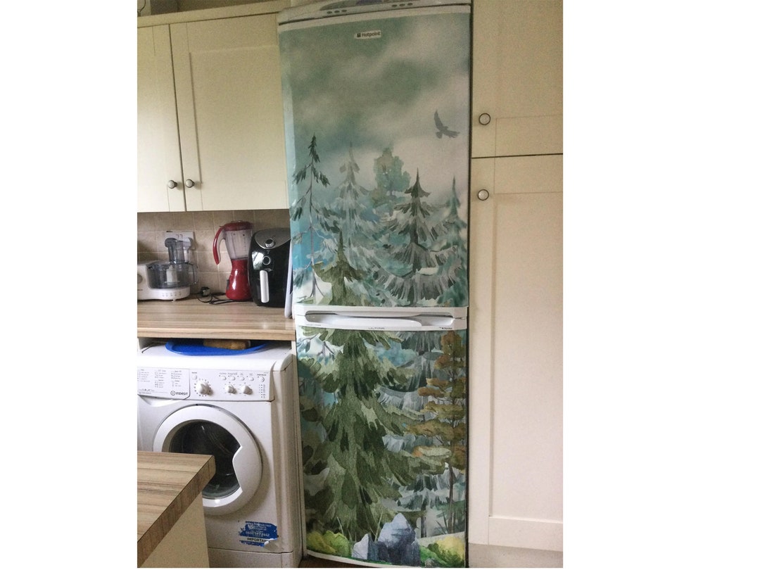 Forest Nature Sticker Fridge Cover Refrigerator Wall Stickers Peel ...