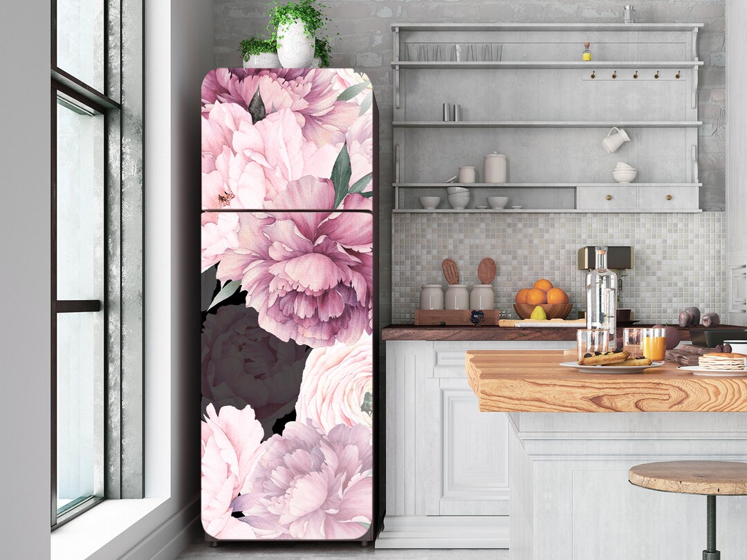 Peony Flower Decal Fridge Peonies Floral Wall Fridge - Etsy
