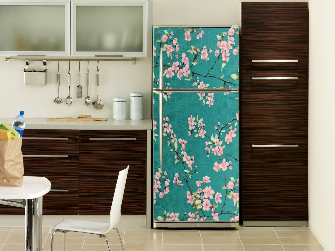 Sakura Flower Decal Fridge Floral Wall Fridge Stickers Peel - Etsy