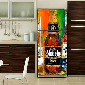 Watercolor Bottles of Beer Sticker Refrigerator Cover Wall Stickers ...