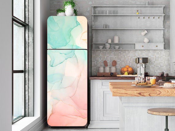 Soft Pastel Fridge Marble Decal Pink Cover Wall Fridge | Etsy