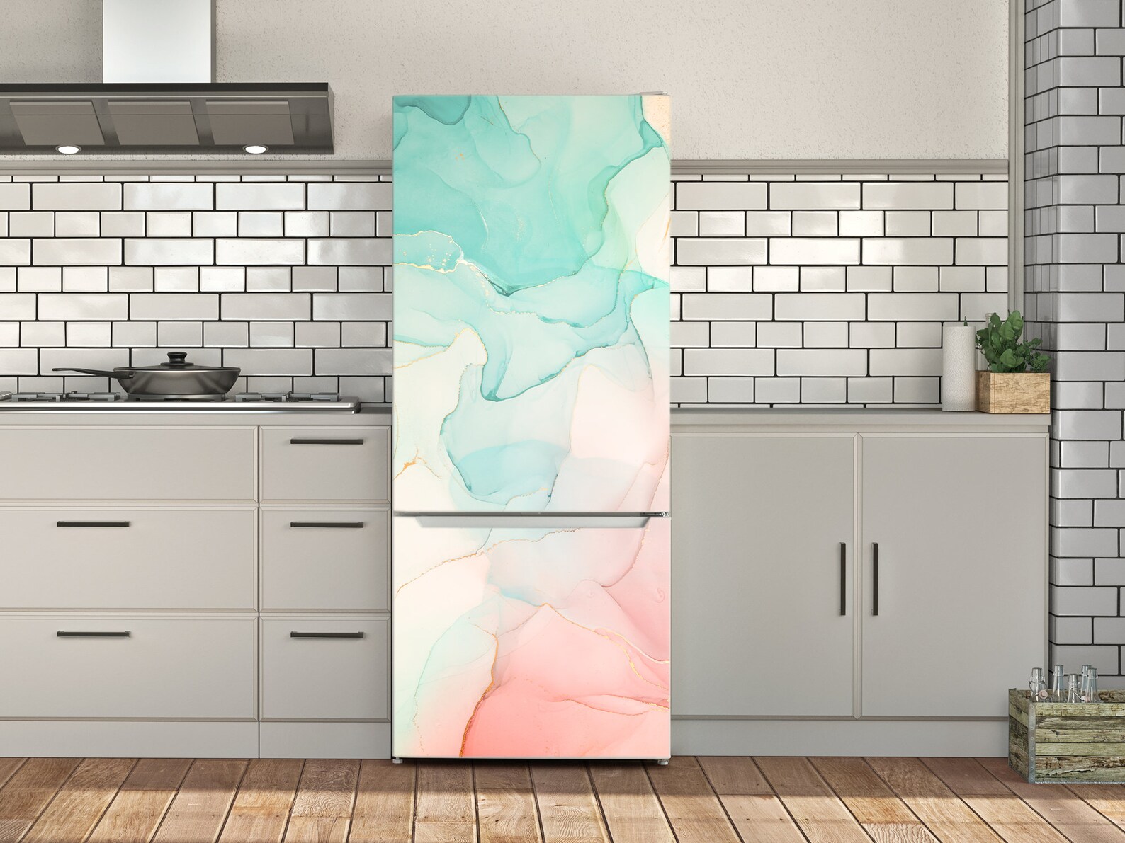 Soft Pastel Fridge Marble Decal Pink Cover Wall Fridge | Etsy