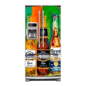 Watercolor Bottles of Beer Sticker Refrigerator Cover Wall Stickers ...