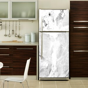 Gray Marble Decal Not Metalic, Fridge Cover Wall Fridge Stickers Peel ...