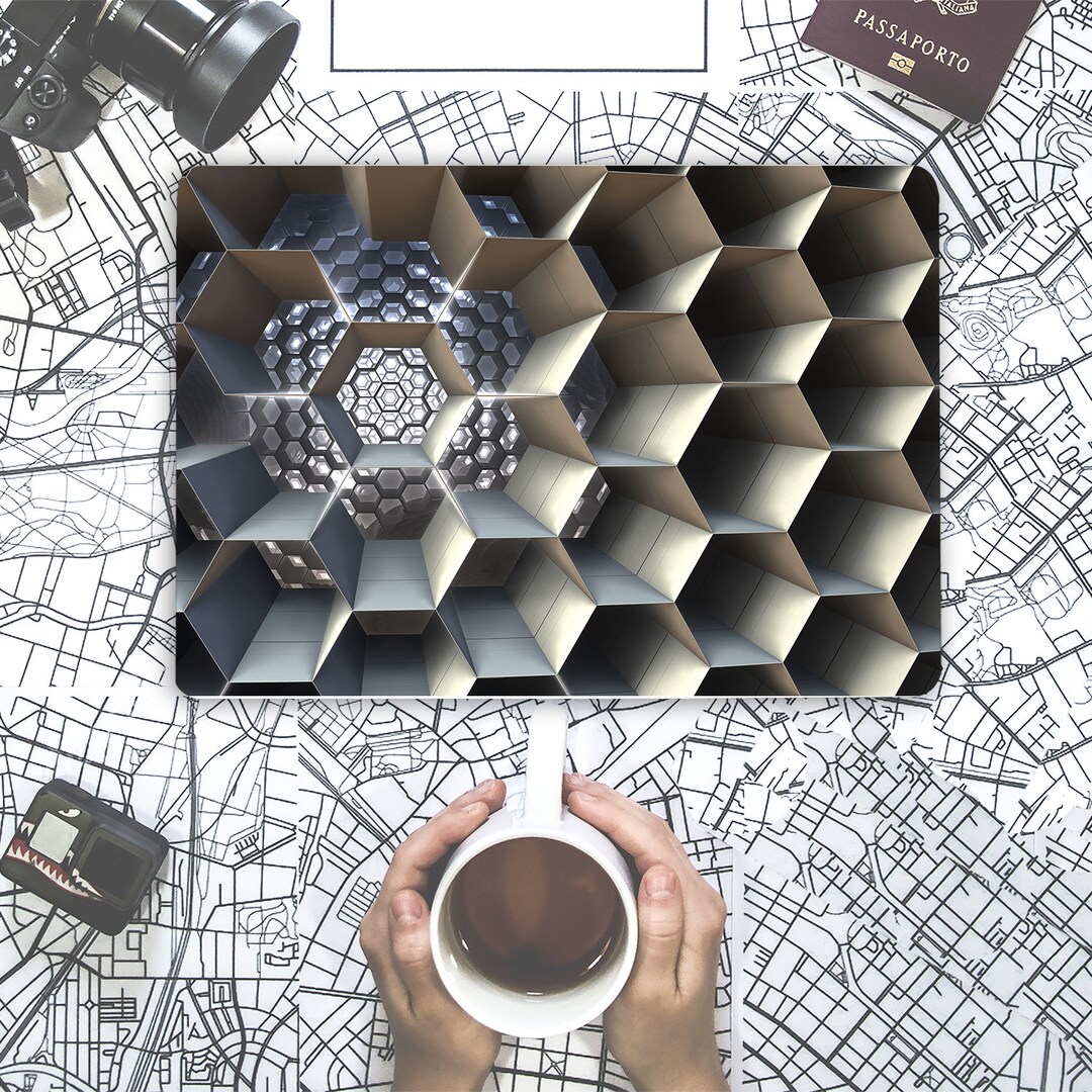 Hexagons Laptop Decal, 3D Geometric Vinyl Sticker Dell Inspiron Hp ...