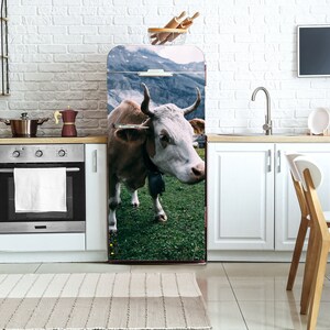 Cow Decal Fridge Wall Fridge Stickers Peel Stick, Self Adhesive Sticker ...