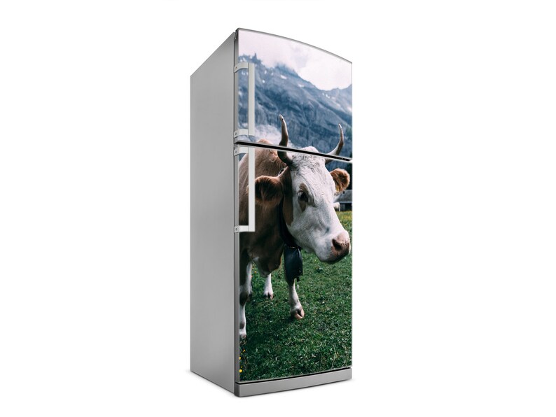 Cow Decal Fridge Wall Fridge Stickers Peel Stick, Self Adhesive Sticker ...