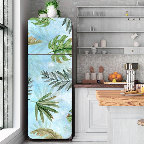 Bright Tropical Leaves Decal Fridge Floral Leaf Wall Fridge - Etsy