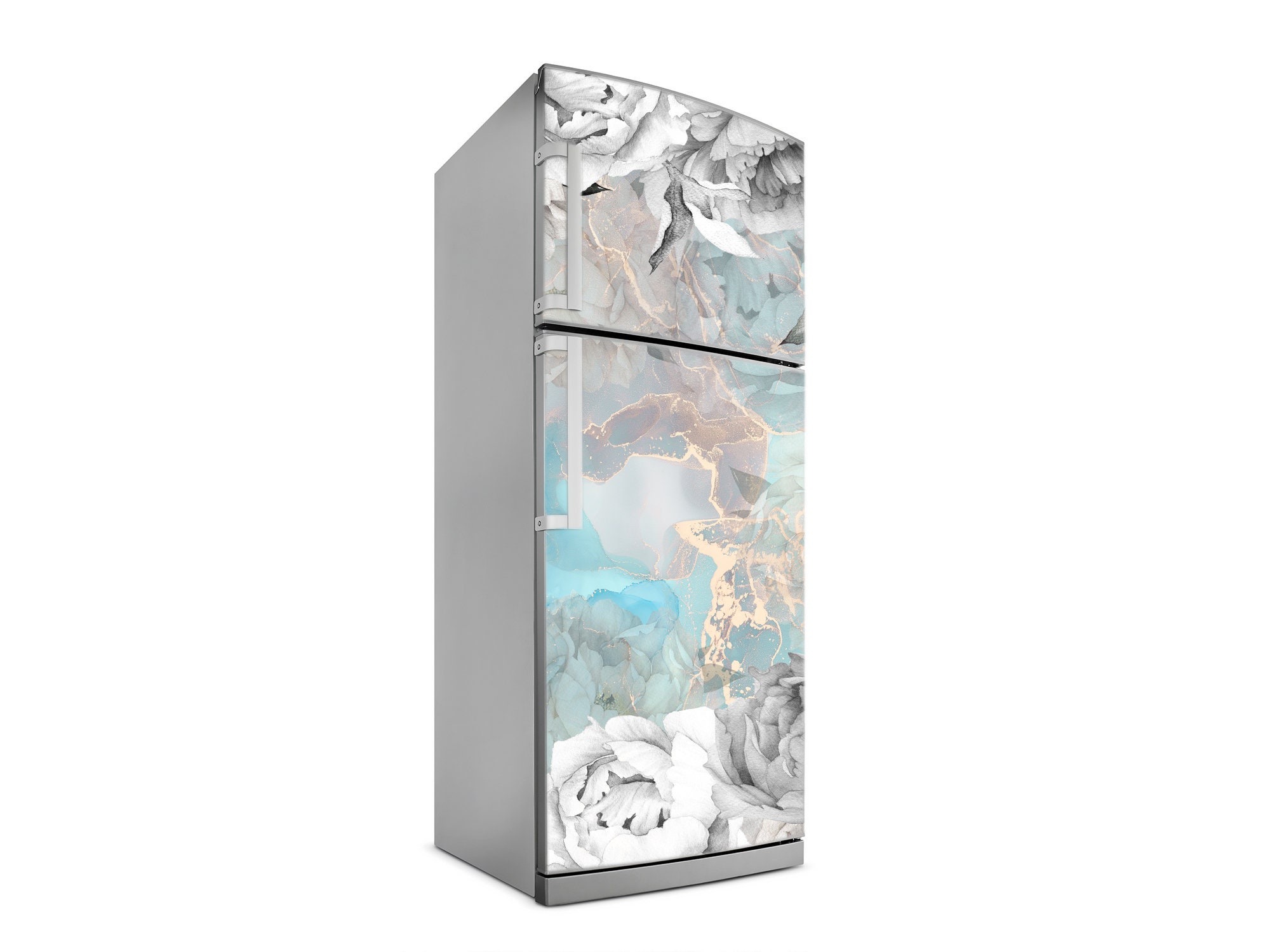 Blue Marble Decal Not Metallic Fridge Cover Wall Fridge | Etsy