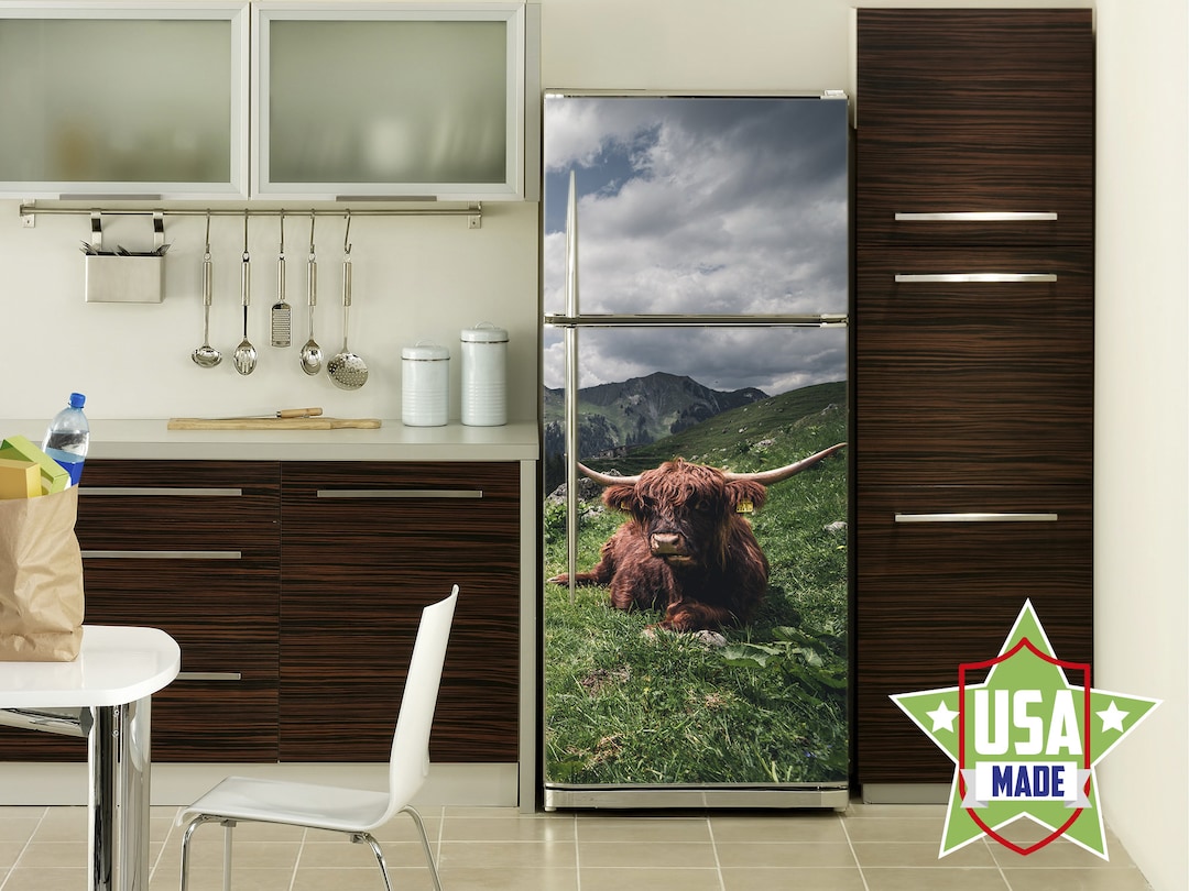 Cow Decal Fridge Wall Fridge Stickers Peel Stick, Self Adhesive Sticker ...