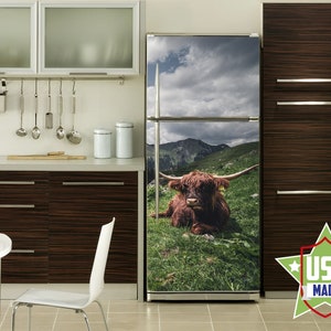 Cow Decal Fridge Wall Fridge Stickers Peel Stick, Self Adhesive Sticker ...