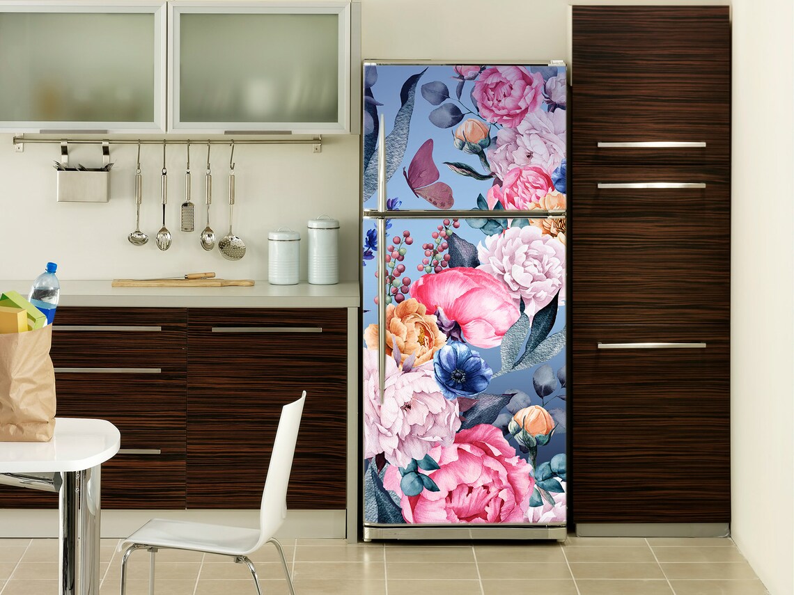 Flowers Decal Fridge Peonies Floral Wall Fridge Stickers | Etsy