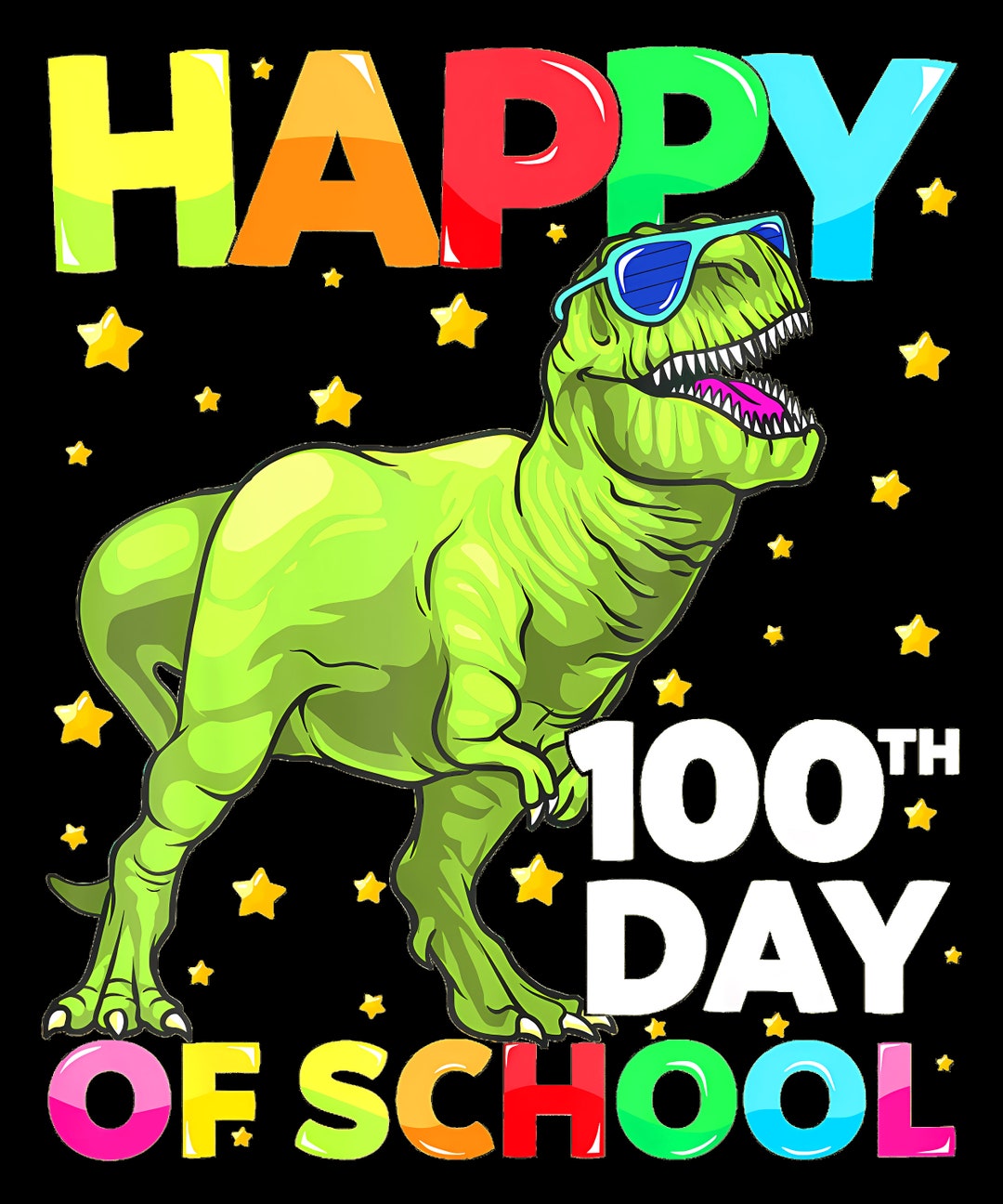 Dinosaur T-rex Happy 100th Day of School Dino Kids 100 Days , Png Files ...