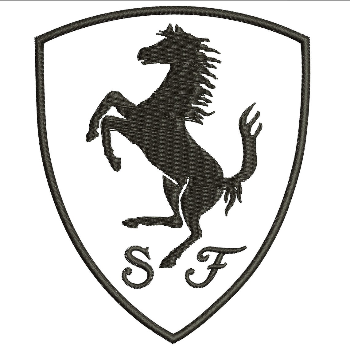 Classic Ferrari Logo Embroidery Design in one colour for | Etsy