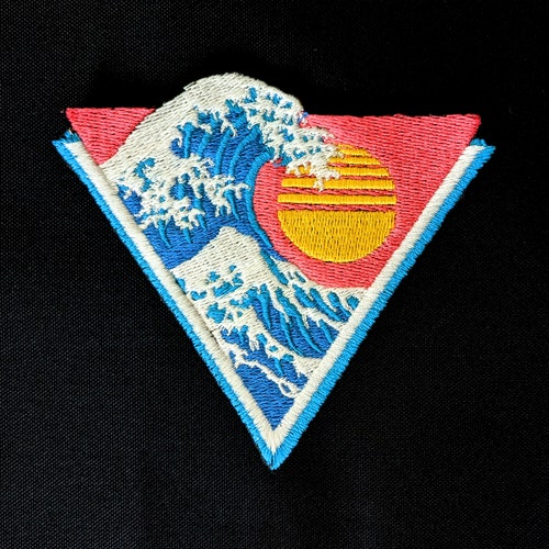 Urbanski Patch the Great Wave off Kanagawa round for Ironing - Etsy