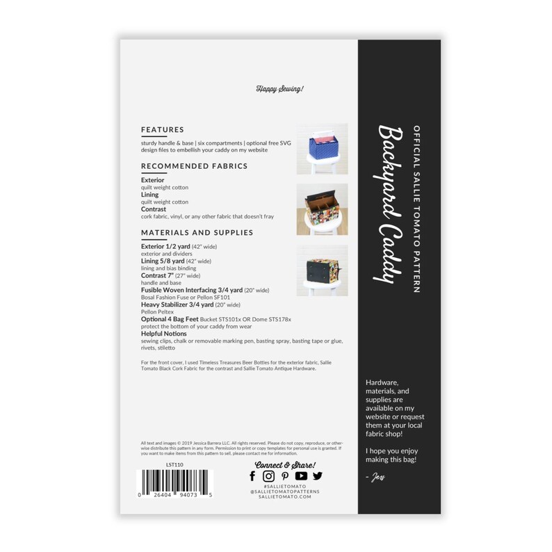 Backyard Caddy Paper Pattern - Etsy