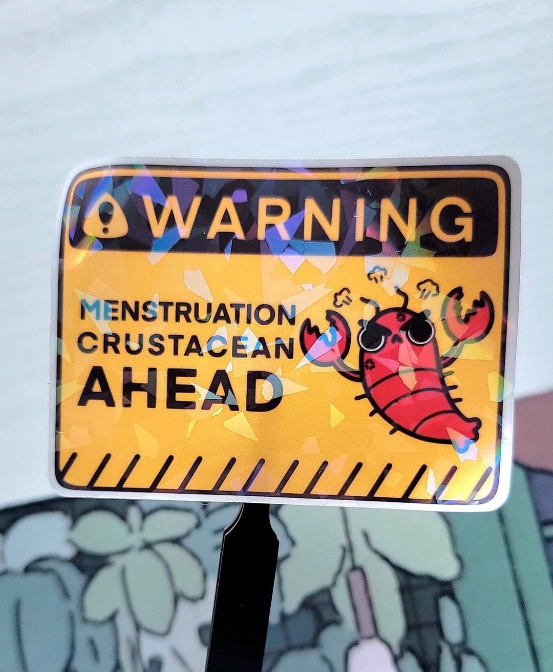 Menstruation Crustacean Warning Vinyl Sticker - Etsy