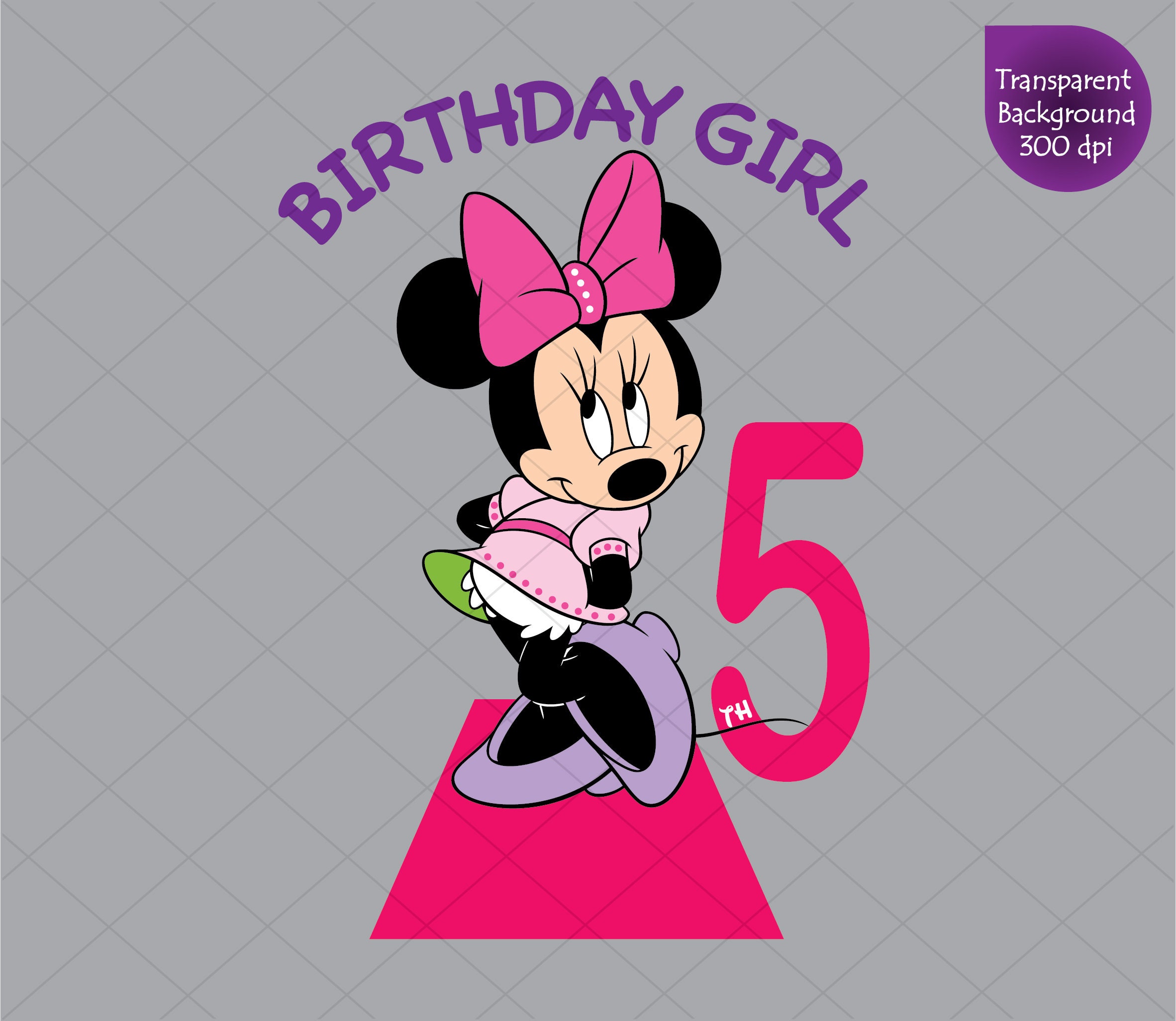 Minnie Mouse 5th Birthday Girl Clipart Mickey Mouse svg | Etsy
