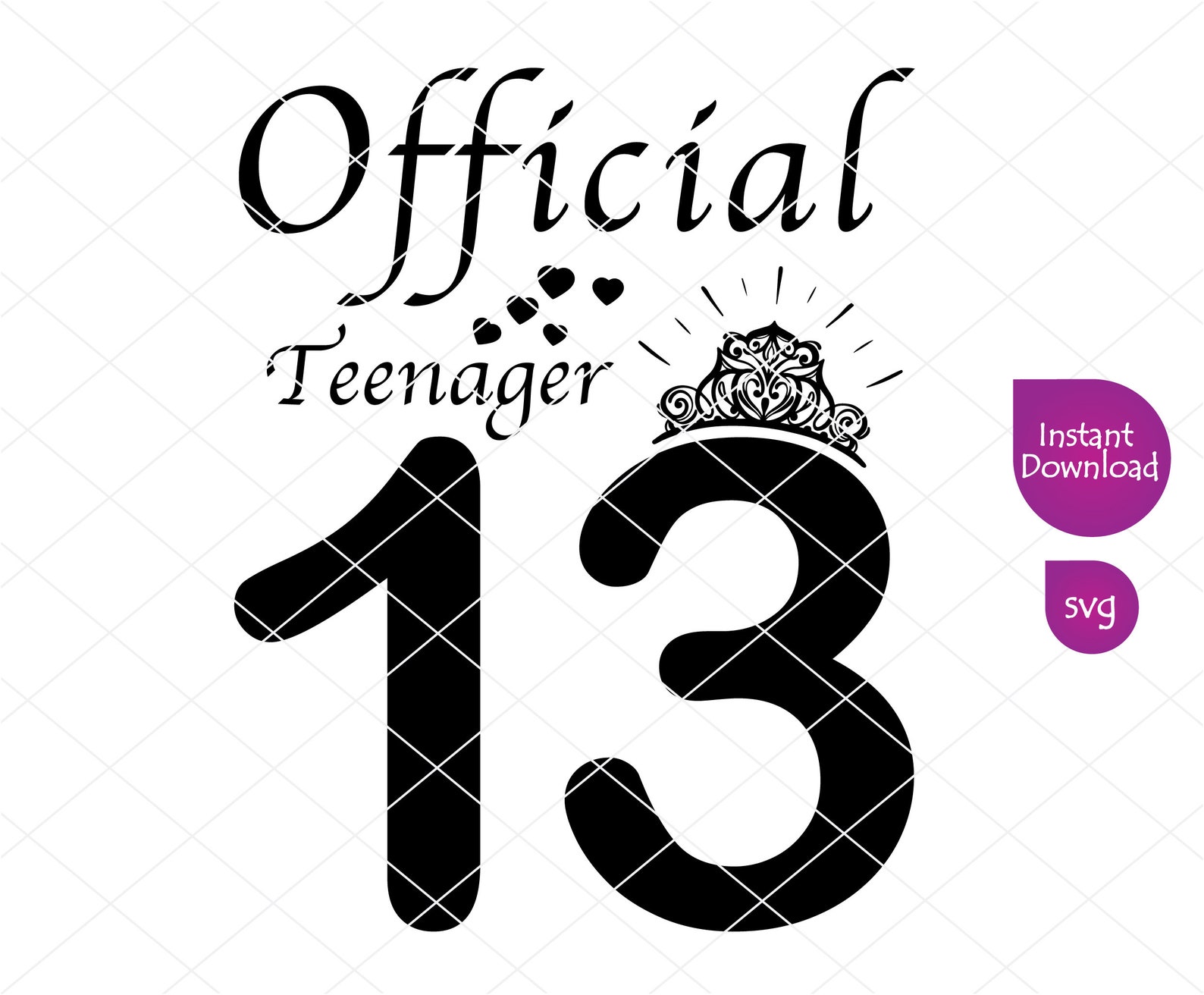 13th Birthday Girl SVG Official Teenager 13 SVG Quarantine | Etsy