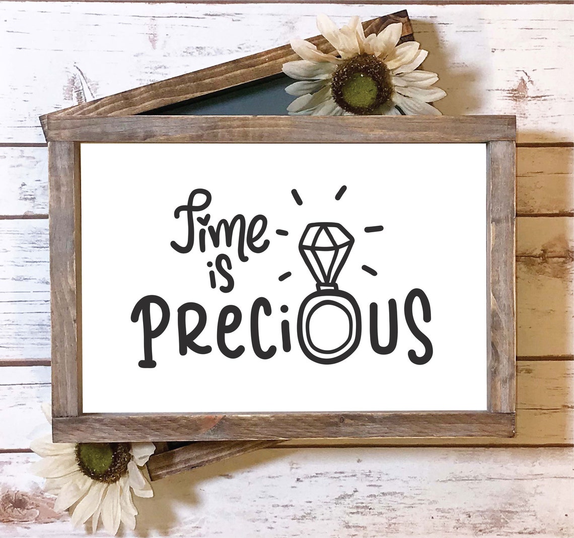 Hand Drawn Time is Precious Cut File,cricut,silhouette,handdrawn Vector ...