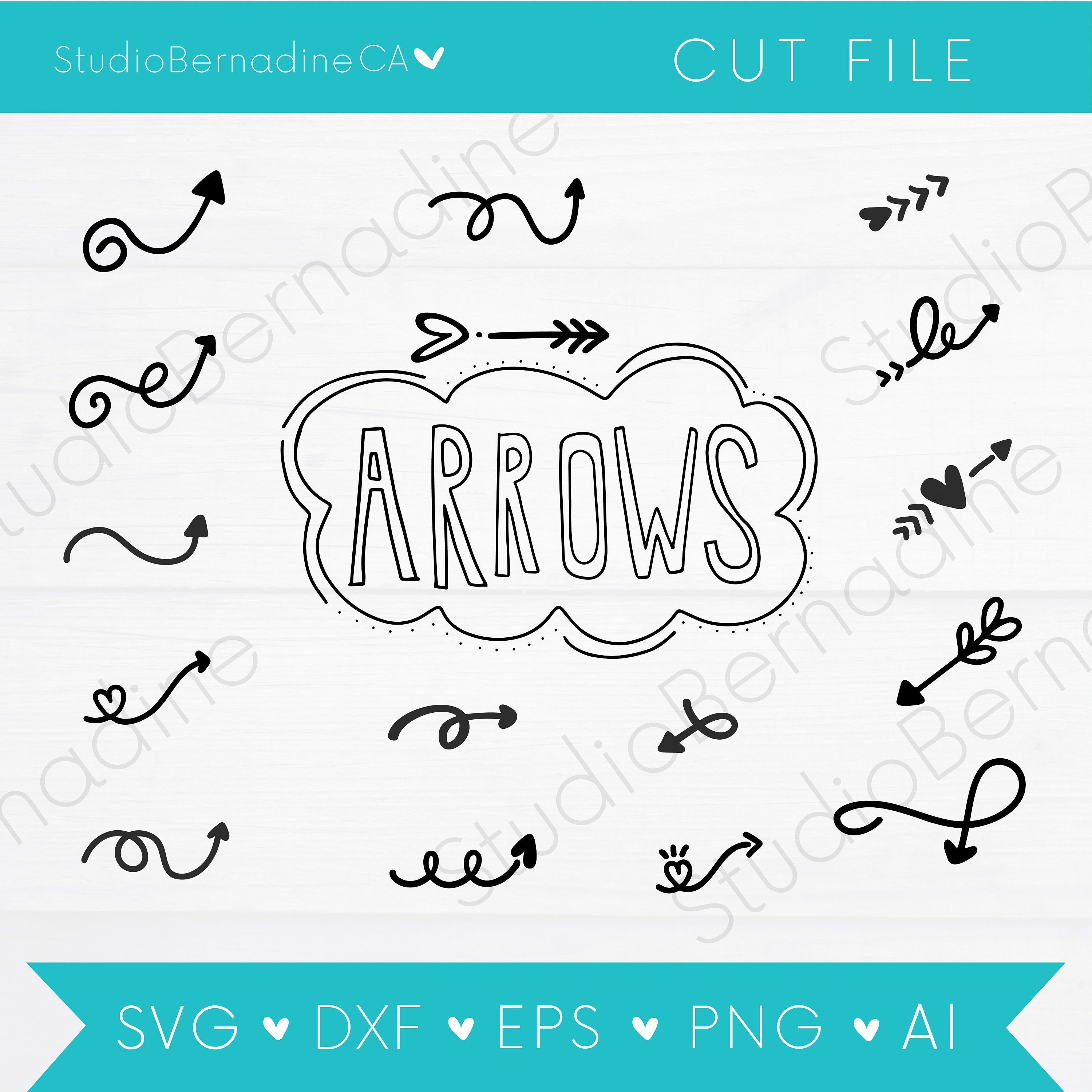 Hand Drawn Arrows Cut | Etsy