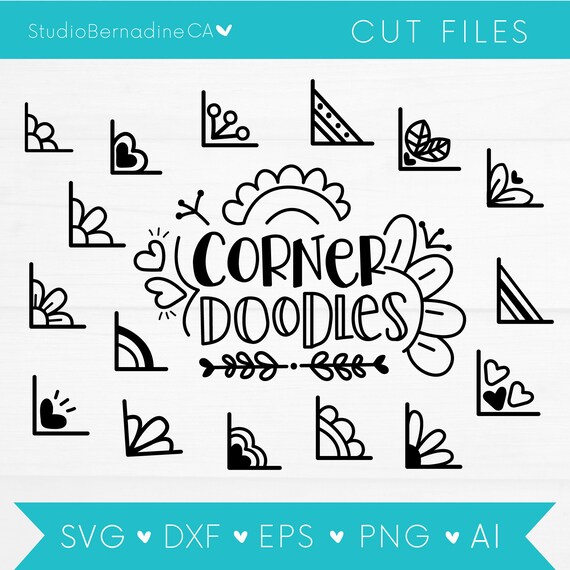 Corner Doodles SVG Handdrawn Corners corners SVG corners | Etsy