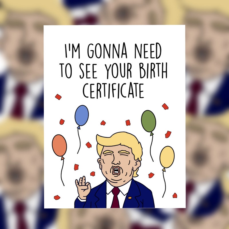 Trump Birthday Card - Etsy
