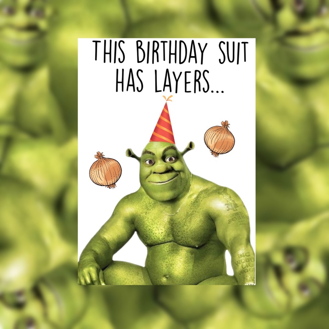PDF Shrek Funny Printable Birthday Card Mature - Etsy