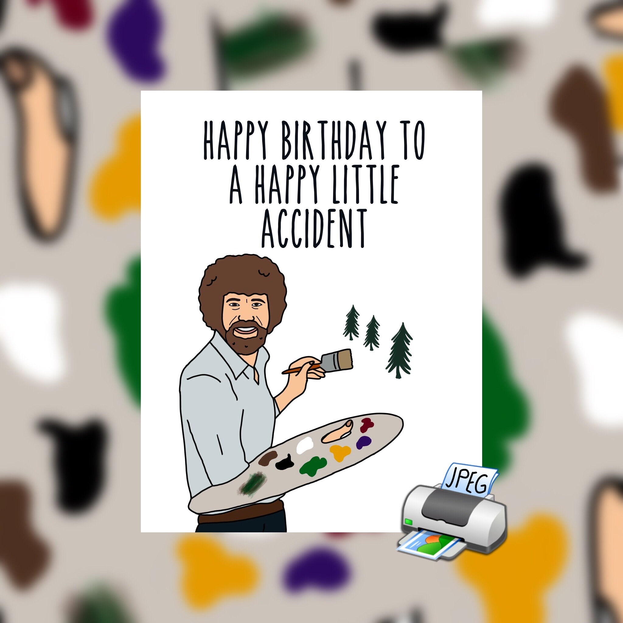 PDF Funny Birthday Card Gift for Child Painting Artist - Etsy