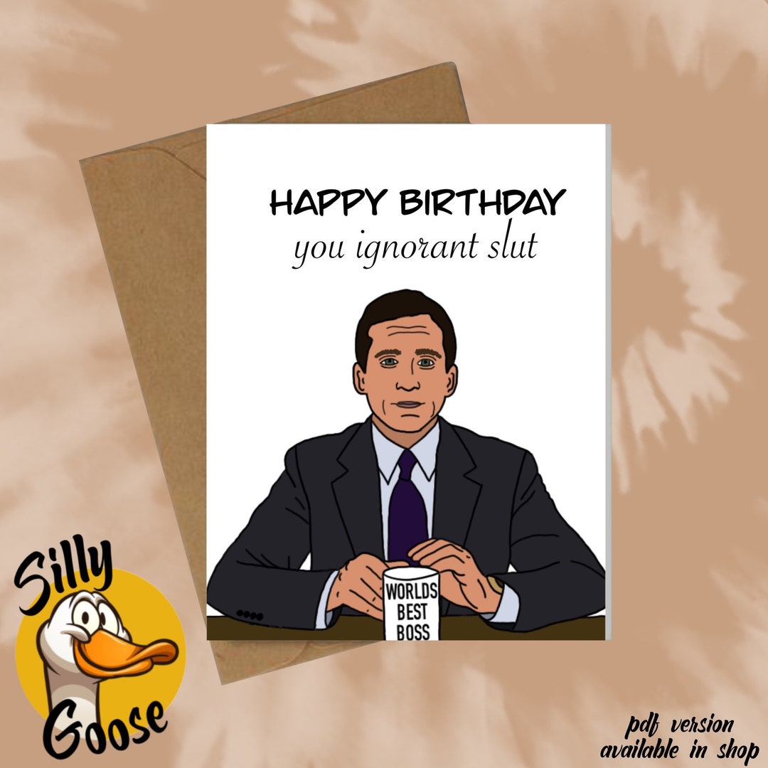 Michael Scott Happy Birthday Card the Office - Etsy