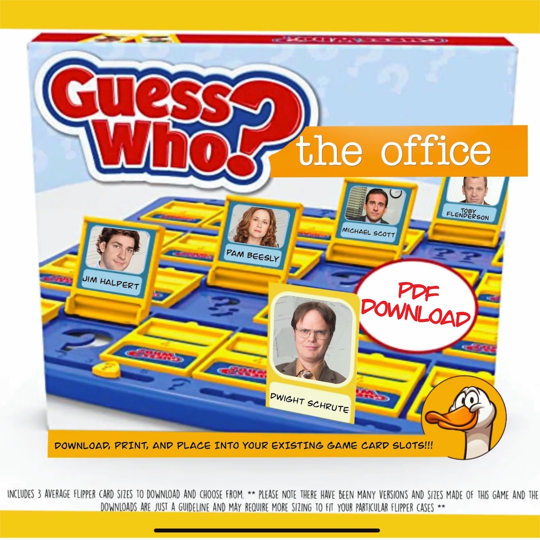 Instant Download PDF the Office Guess Who Cards Personalized - Etsy