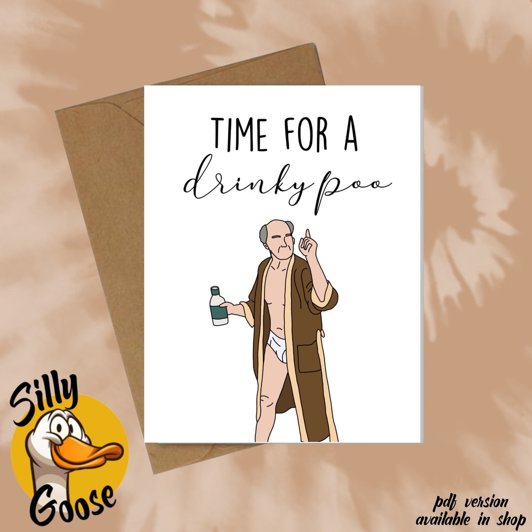 Celebration Funny Birthday Card Old Man Drinking - Etsy