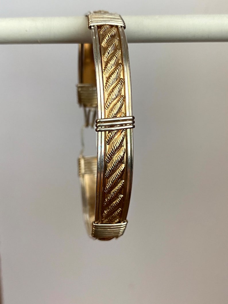 Sterling Silver and Gold-filled Wire Wrapped Bracelet - Etsy