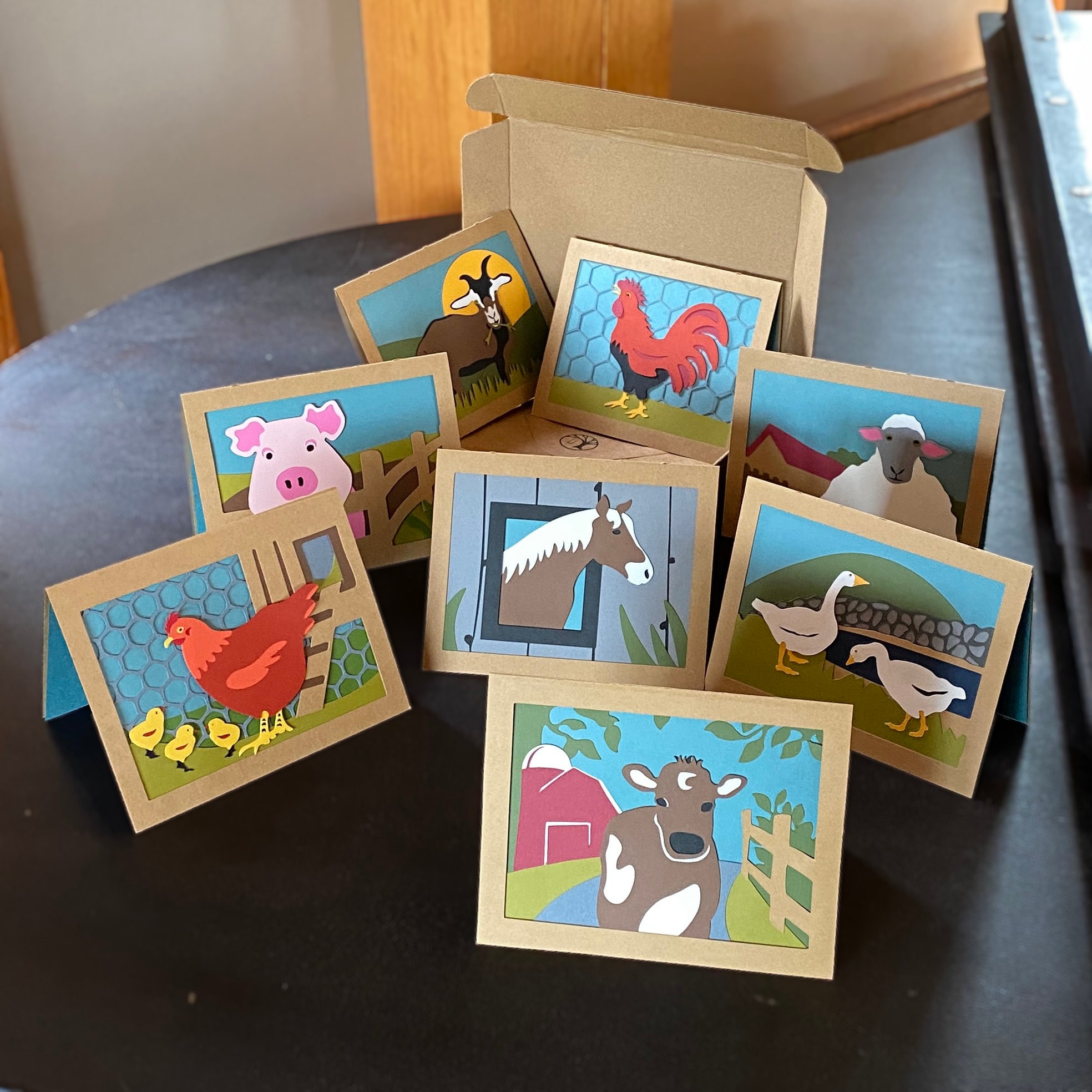 Animal Cards - Box of 8 Cards - Etsy