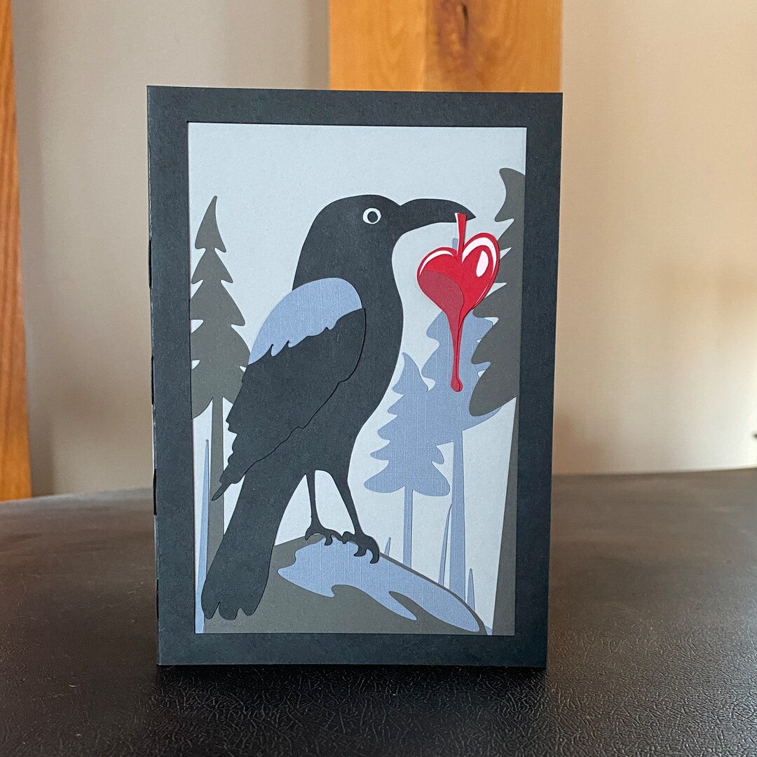 Crow Valentine -eerie Valentines Day Card - Etsy
