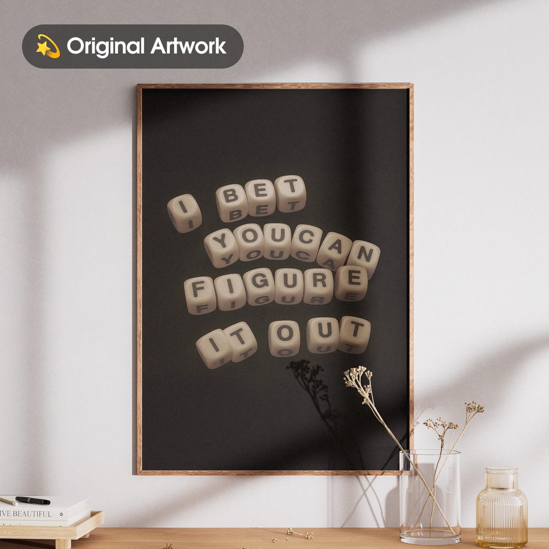 Motivational Typography Print: Dice Quote, Modern Minimalist Art ...