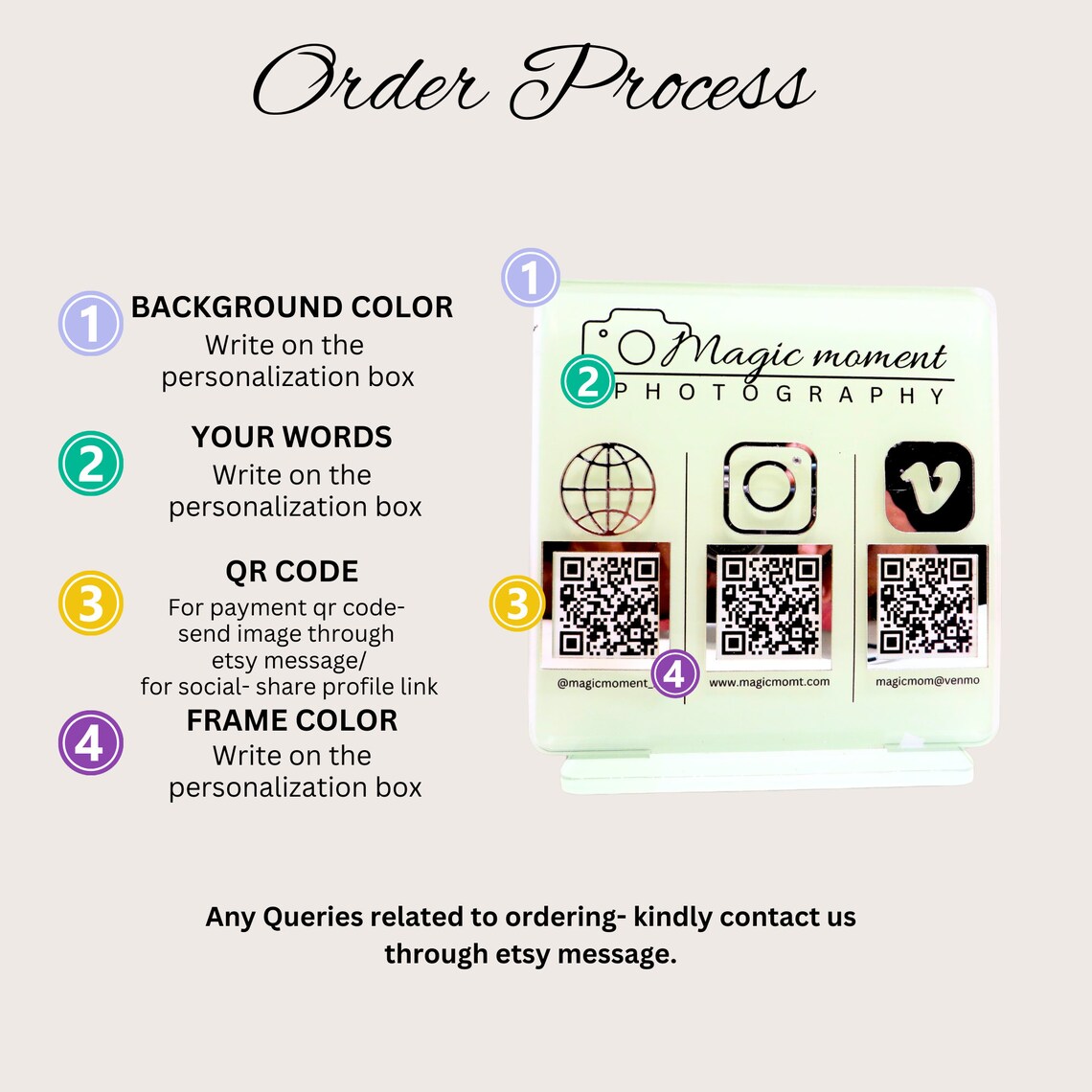 Multi QR Code Business Social Media Sign Payment Sign Venmo Logo Sign ...