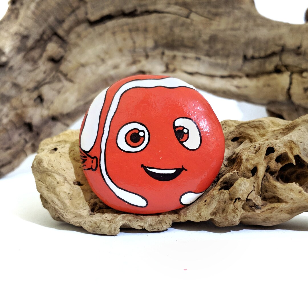 Finding Nemo Painted Stone, Handmade Cartoon Pebble Art Decor - Etsy