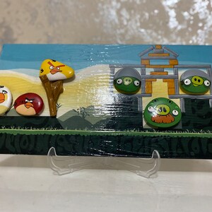 Rock Painting Art Angry Birds Game Wall Decoration Stone Painting ...