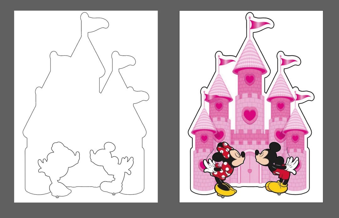 Mickey Mouse Keychain Cut Print File Drawing for CNC. Svg, Eps, Dwg ...