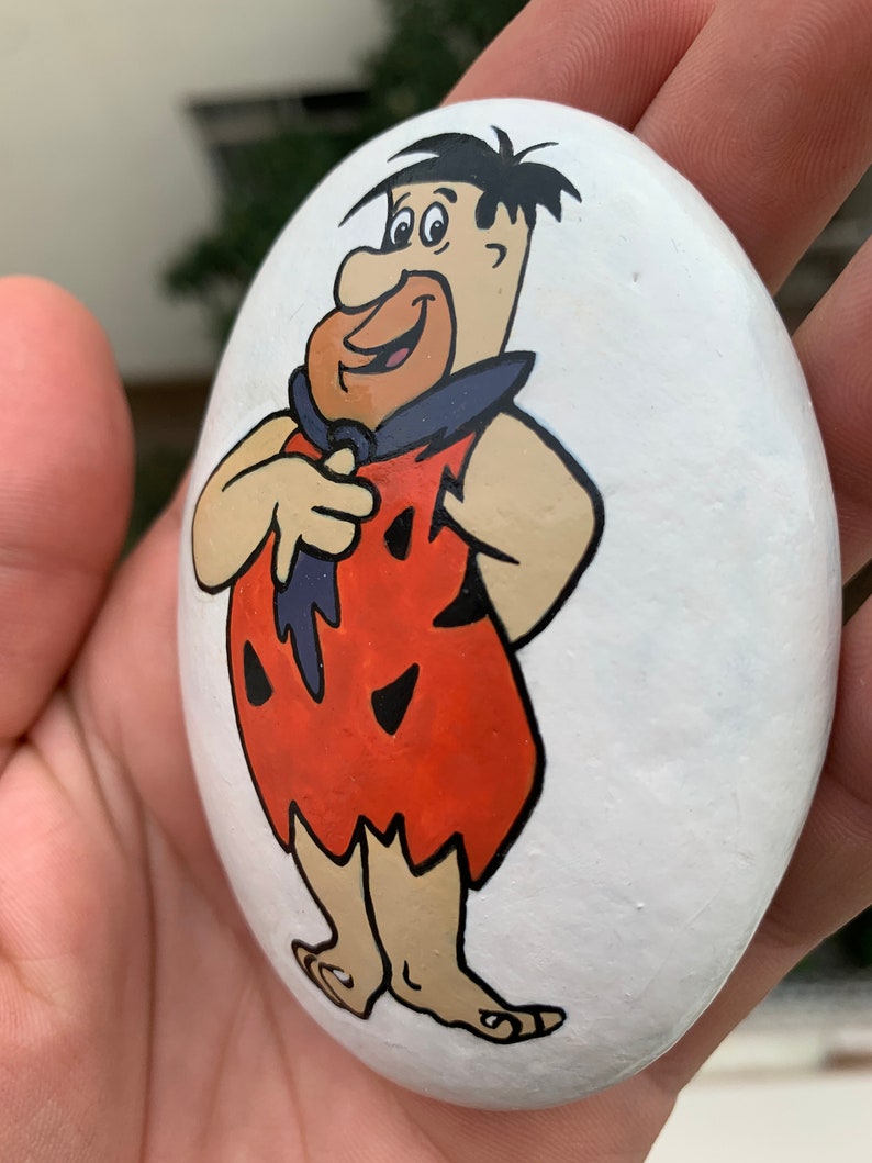 Fred Flintstone Acrylic Stone Painting Home Decoration Pebble Art Stone ...